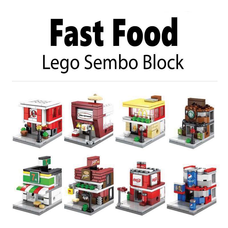 Jual Lego Bricks Sembo Block Mini World Fast Food Version Balok Susun ...