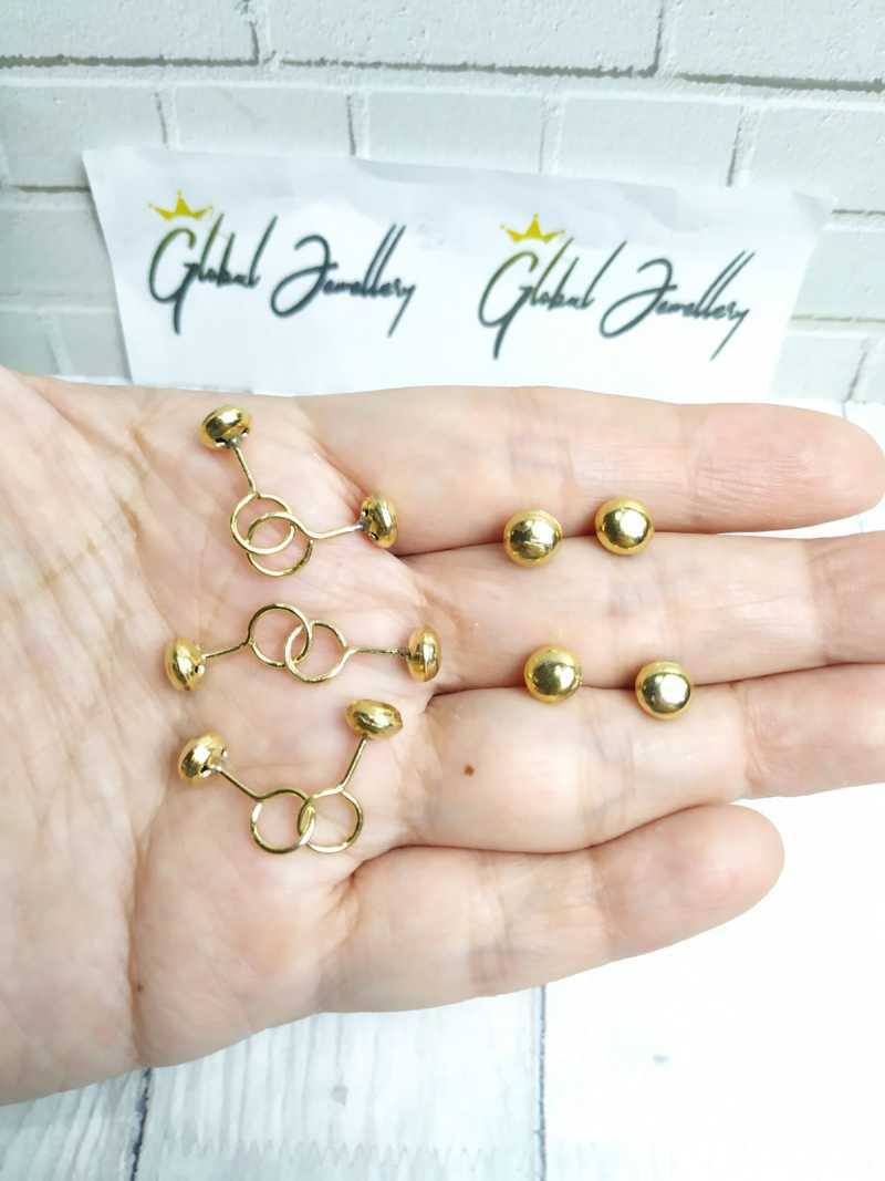 Jual ANTING TOGE PENTOL GOLD PERAK ASLI S925 GLOBAL JEWELLERY CK047 di ...