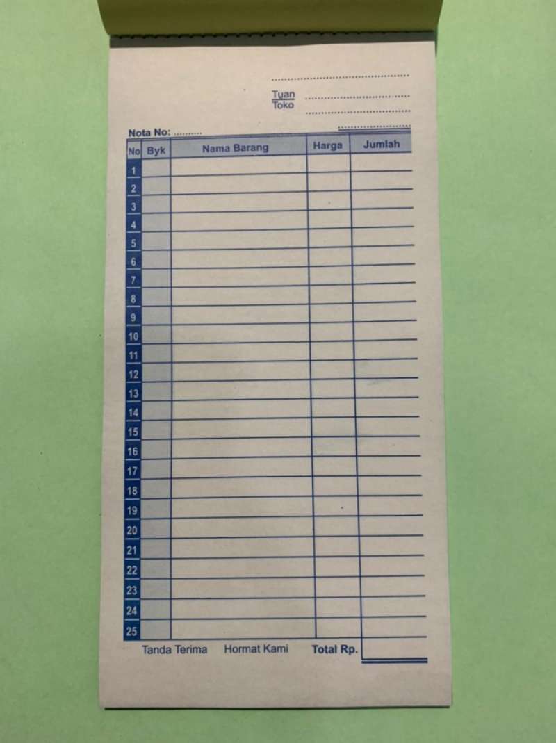 Jual NOTA 2 PLY, NOTA NCR, UKURAN LEBIH PANJANG DAN KOLOM LEBIH BANYAK ...