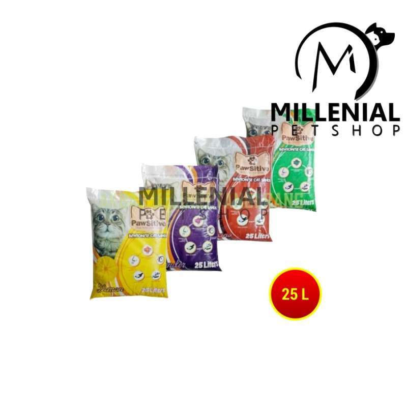 Jual Pasir Kucing Gumpal Wangi Pawsitive 25 liter catsand 25lt ...
