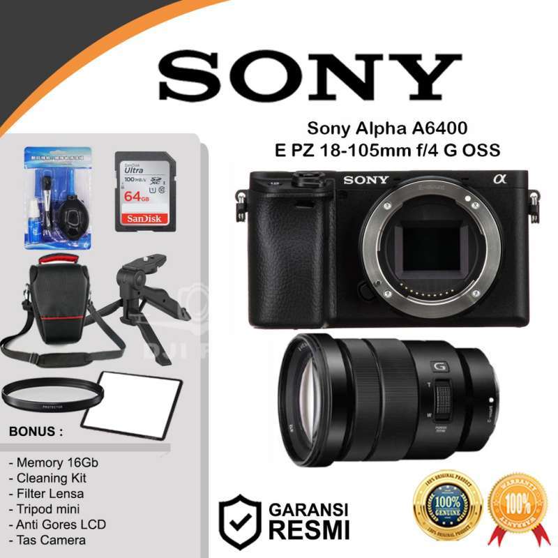 Jual Sony Alpha A6400 + Sony E PZ 18-105mm F4 G OSS Lens Mirrorless Camera di Seller DG PRO ...