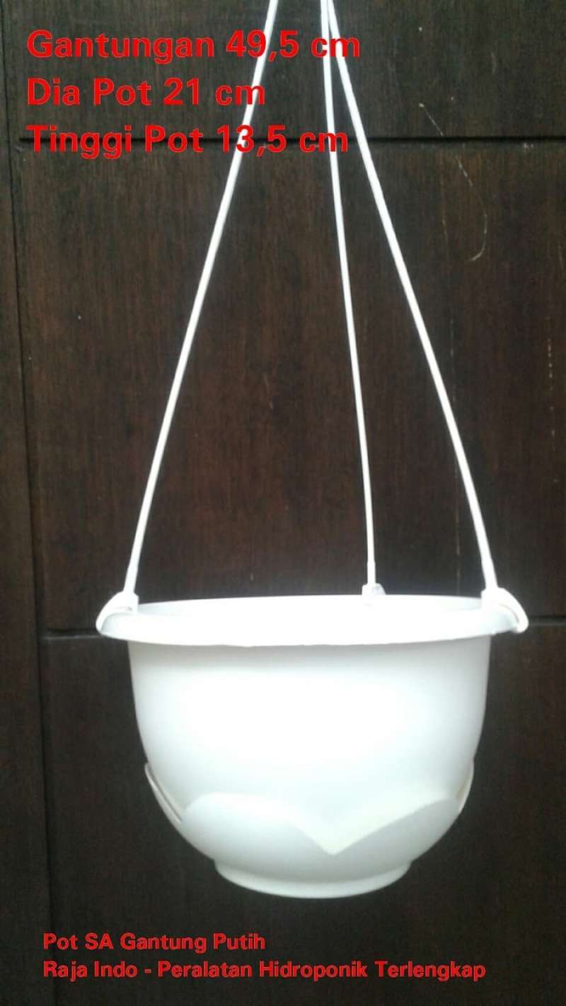 Jual Pot Bunga Gantung SA 21 Cm PUTIH Pot Bunga Plastik 19 Cm Warna di ...