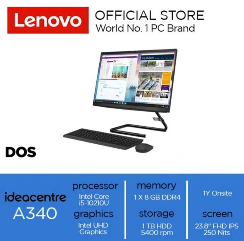 Jual LENOVO ideacentre A340-24IWL i5-10210U 8GB 1TB HDD 23.8 FHD IPS ...