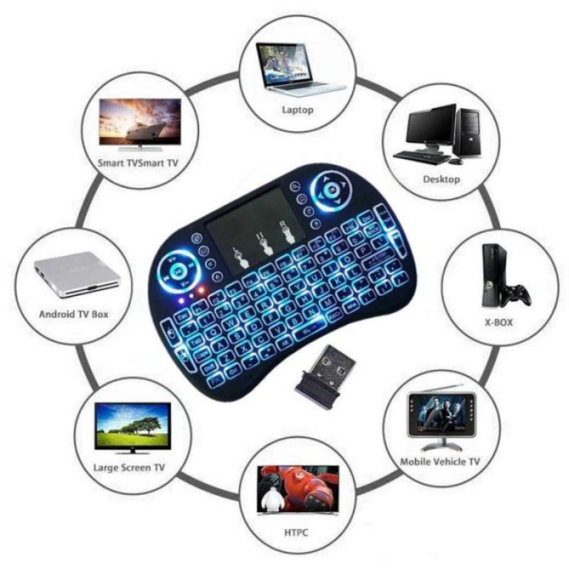 Jual Mini Keyboard i8 Wireless Touchpad - Keypad Color Backlit di ...
