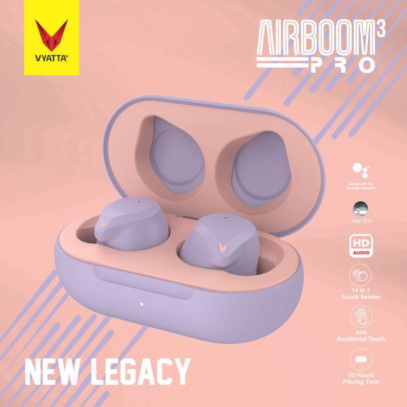 Jual Vyatta Airboom Pro 3 Tws Headset Bluetooth - Enc, 32 Hours Playing ...