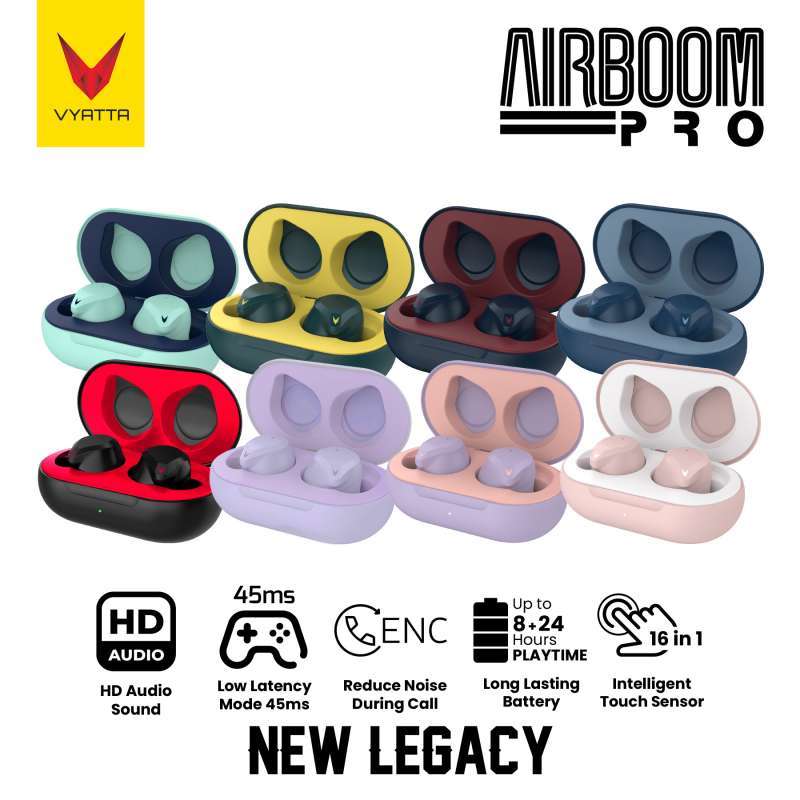 Promo VYATTA AIRBOOM PRO 3 TWS HEADSET BLUETOOTH - ENC, 32 Hours ...