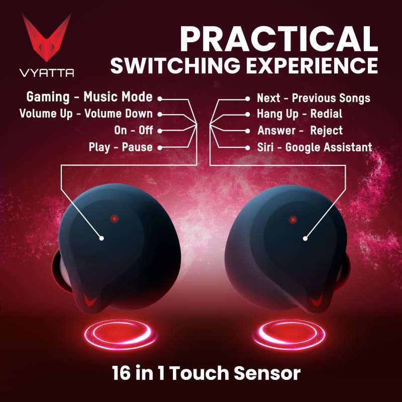 Jual Vyatta Airboom Pro 3 Tws Headset Bluetooth - Enc, 32 Hours Playing ...