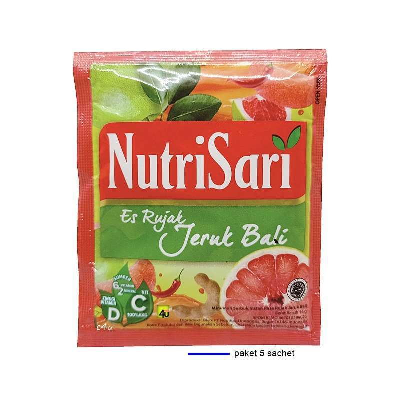 Jual NUTRISARI - Minuman Serbuk Rasa ES RUJAK JERUK BALI - PAKET 5 ...
