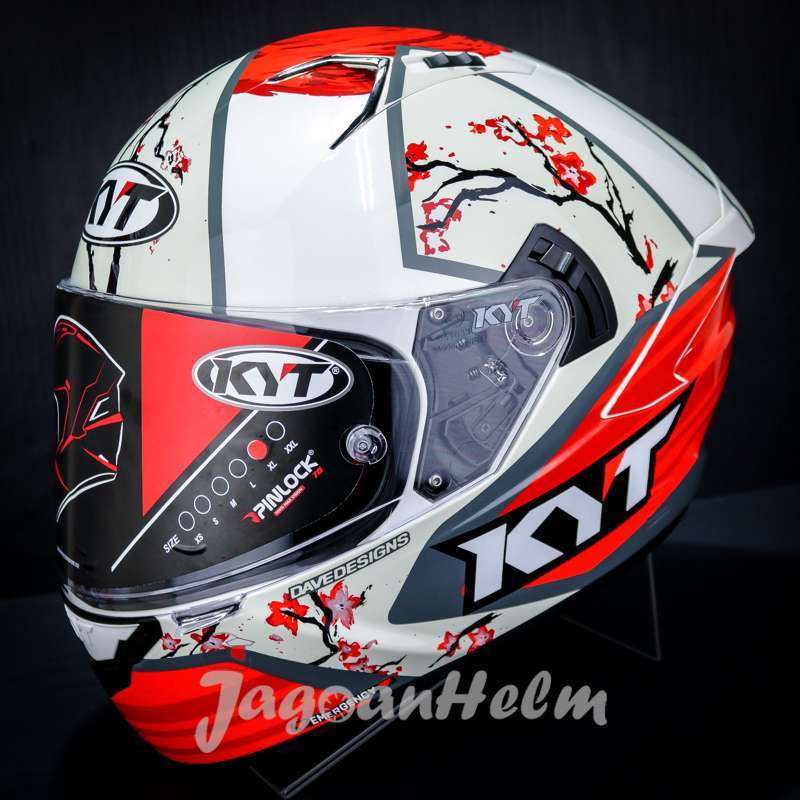 Jual KYT HELM NFR XAVI SAKURA | WHITE RED | NF-R DDRING DOUBLE VISOR ...
