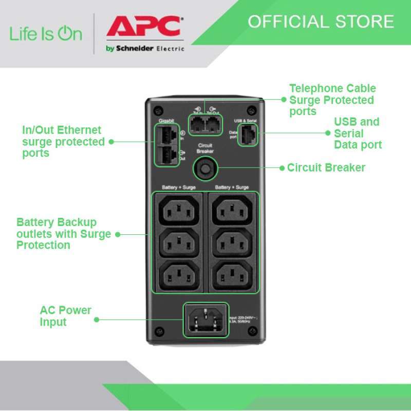 Jual Ups Apc Back Ups Pro Br 900va, 6 Outlets, Avr, Lcd Interface ...