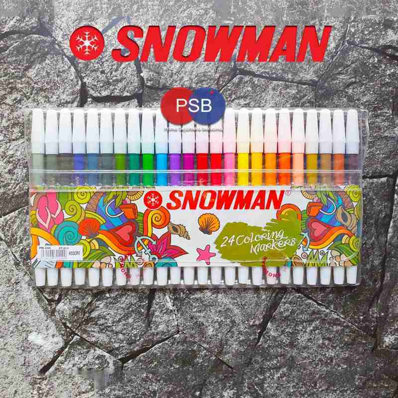 Jual Spidol Snowman Marker Set 24 Warna / Snowman Coloring Marker Di ...