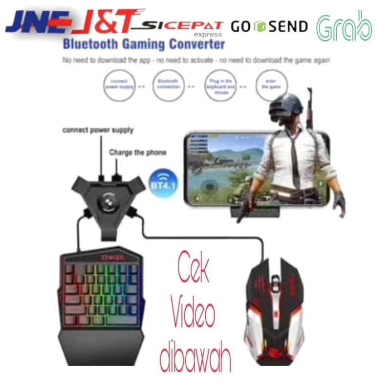 Jual Jual Keyboard + Gaming Mouse Triangle Phone Bluetooth Converter ...