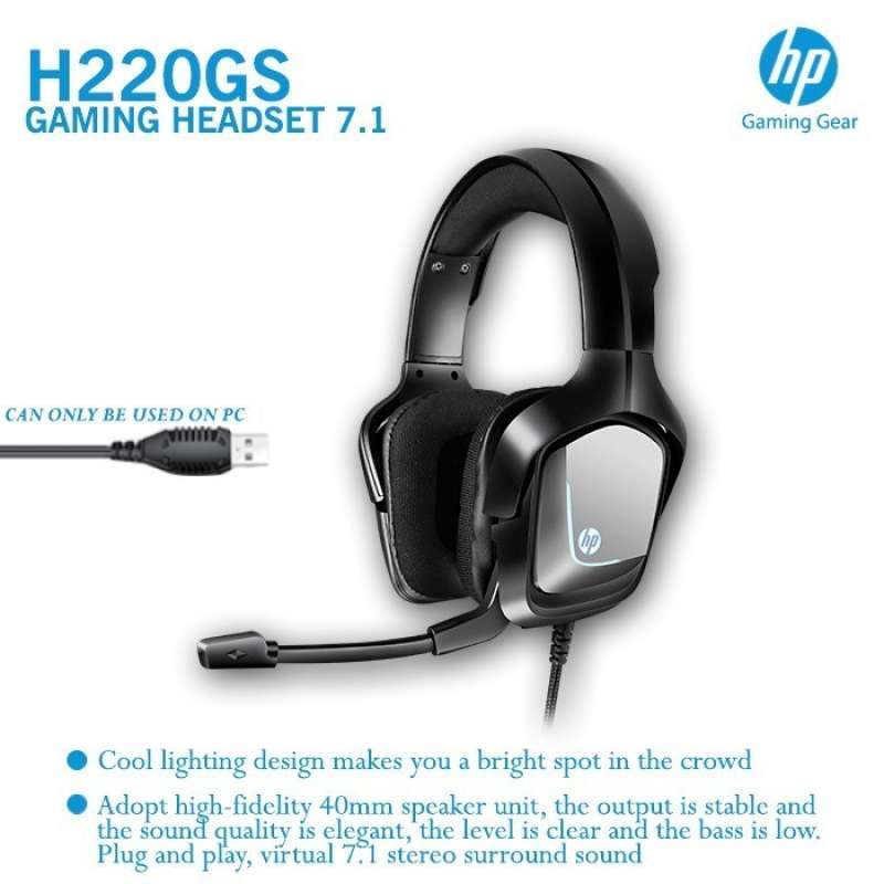 Jual Hp H220gs 7.1 Surround Blue Usb Wired - Gaming Headset Di Seller ...