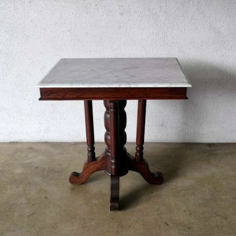 Promo Coffe Table Wood Marble White Meja Tamu Kayu Marmer Diskon 1% Di ...