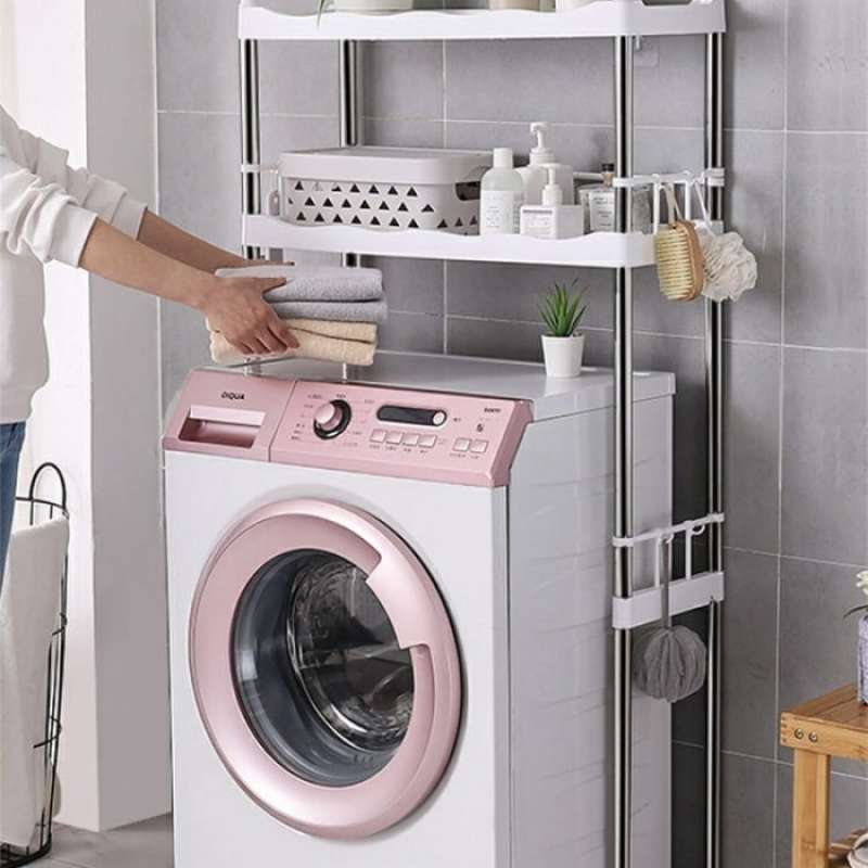 Jual Rak mesin cuci rangka stainless lengkap dengan laci dan gantungan ...