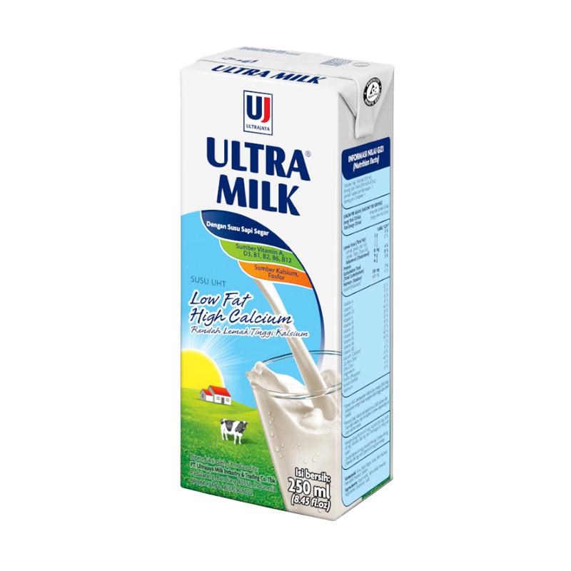 Jual 24 Pcs-ultra Jaya Milk Low Fat High Calcium Uht 250 Ml/1 Box ...