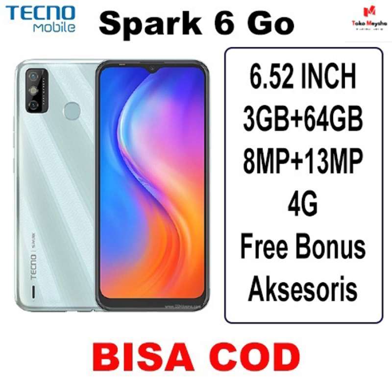 Jual Tecno Spark 6 Go [2021] 2GB+32GB 3GB+64G Garansi Resmi Tecno 1 ...