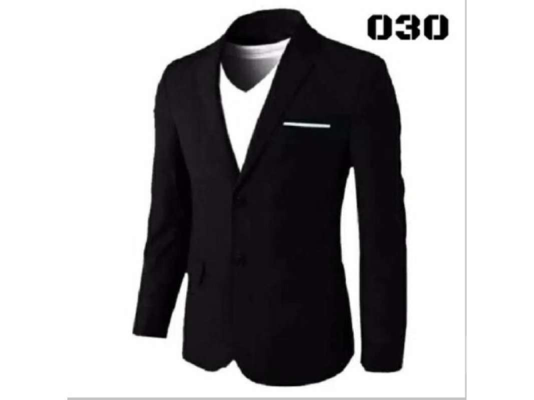 Jual Jas Hitam Colat Putih 2 Kancing / Jas Keren / Blazer Kekinian ...
