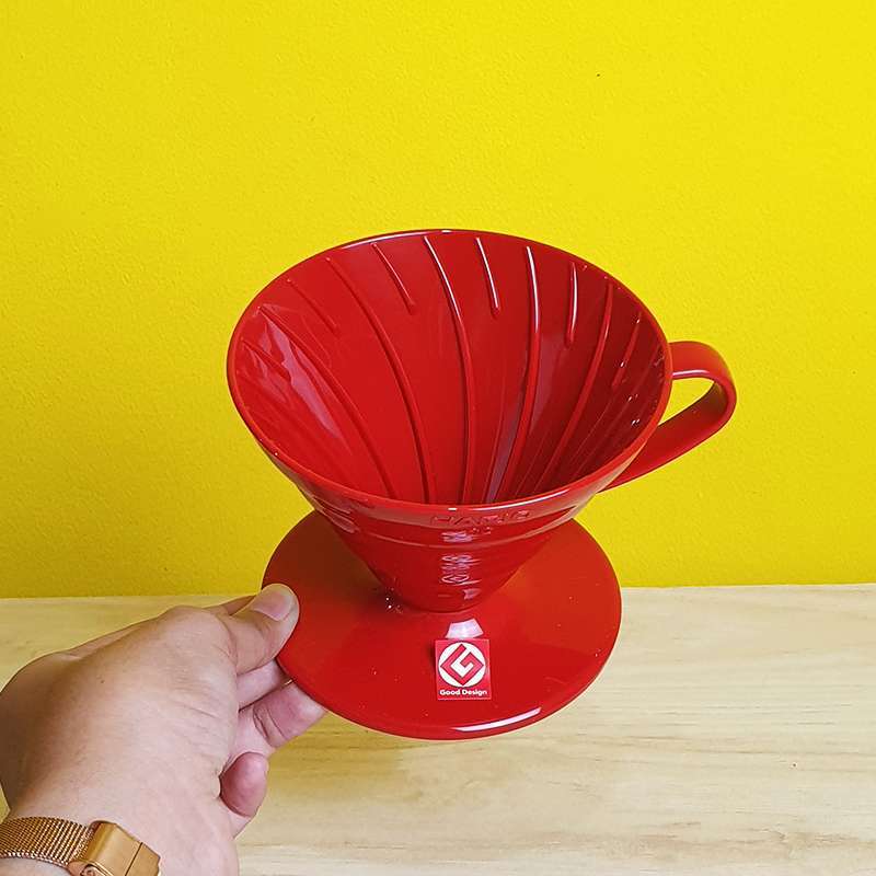 Jual Hario V60 Dripper Plastik 02 Manual Brew Coffee Drip V60 Set Merah ...