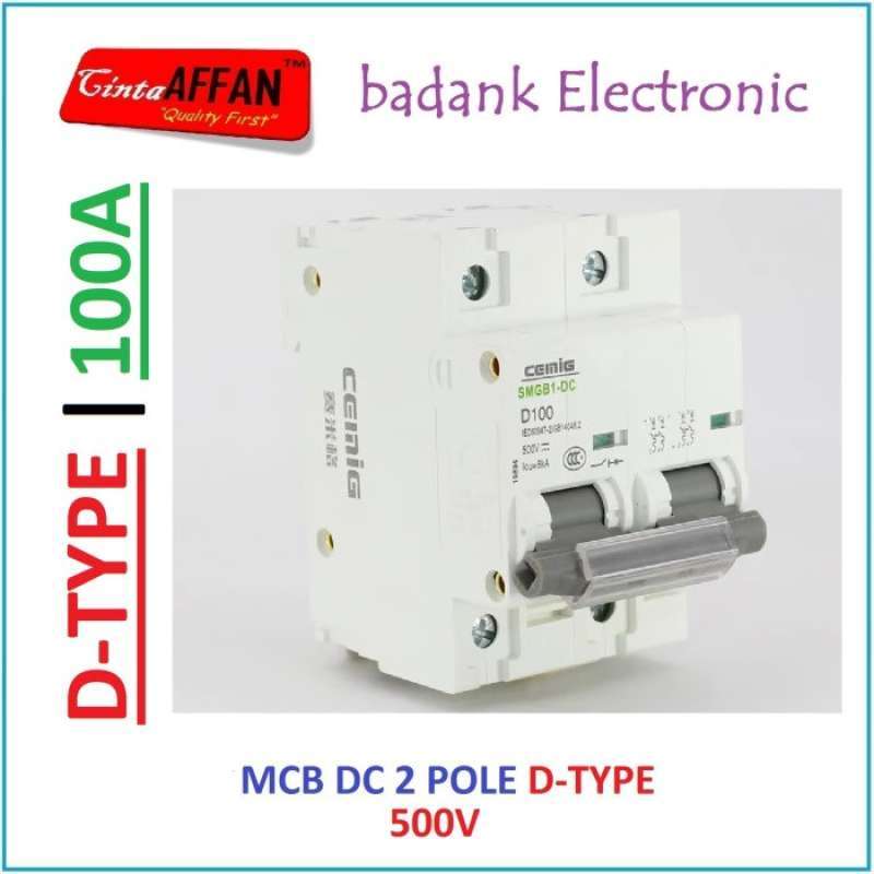 Jual Jual D-Type MCB DC D100 100A 500V 2P Miniature Circuit Breaker Type D Murah di Seller mmar ...