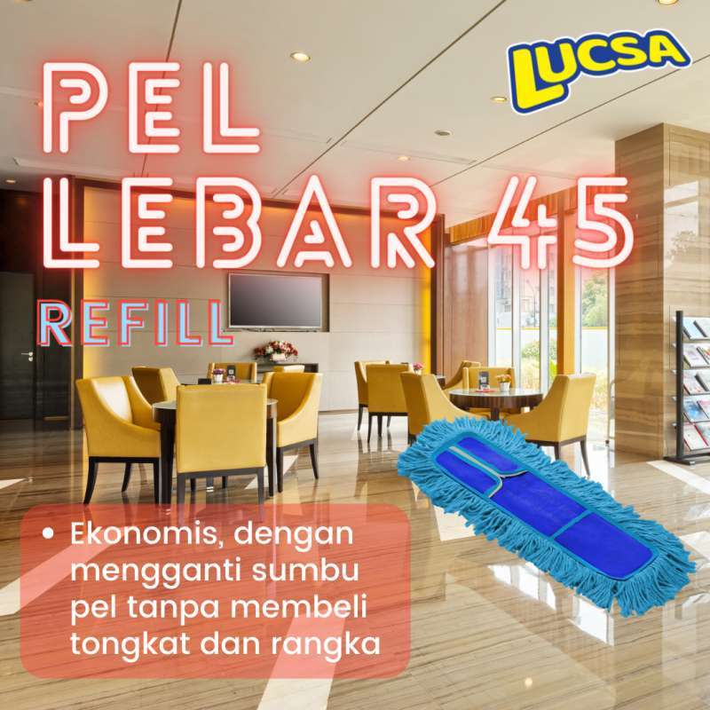 Jual Lucsa Pel Lebar 45cm Refill - Pel Sapu Lantai Lobby Dust Mop di ...