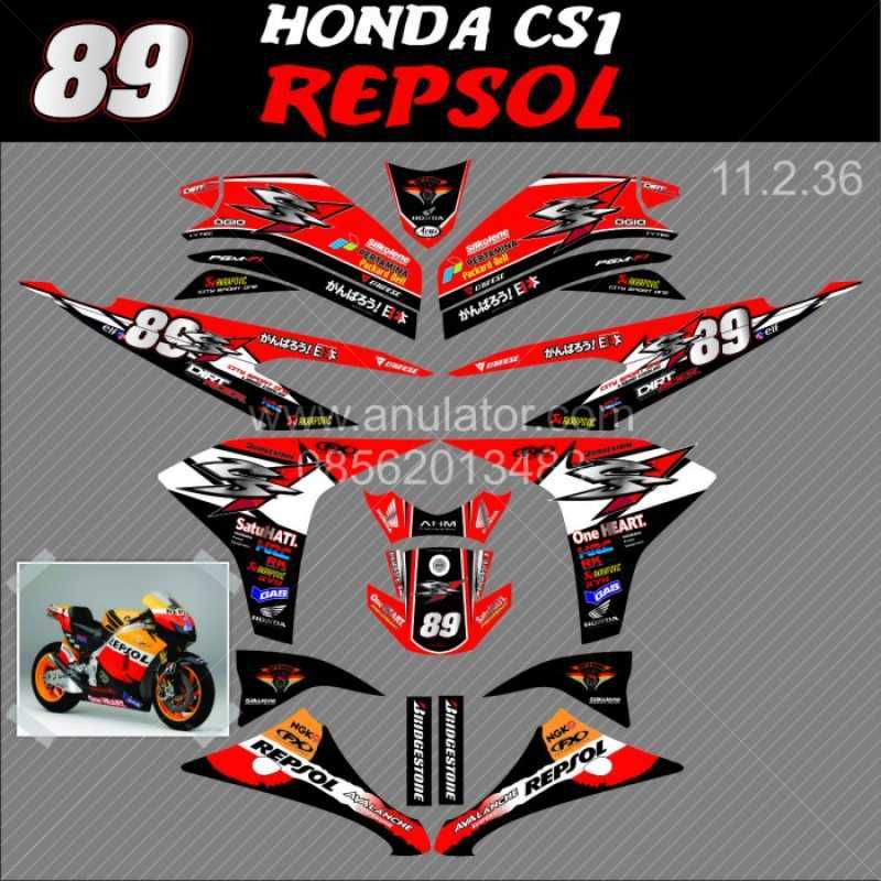 Jual Sticker striping motor stiker Honda CS 1 Repsol 89 CS1 Spec B di ...
