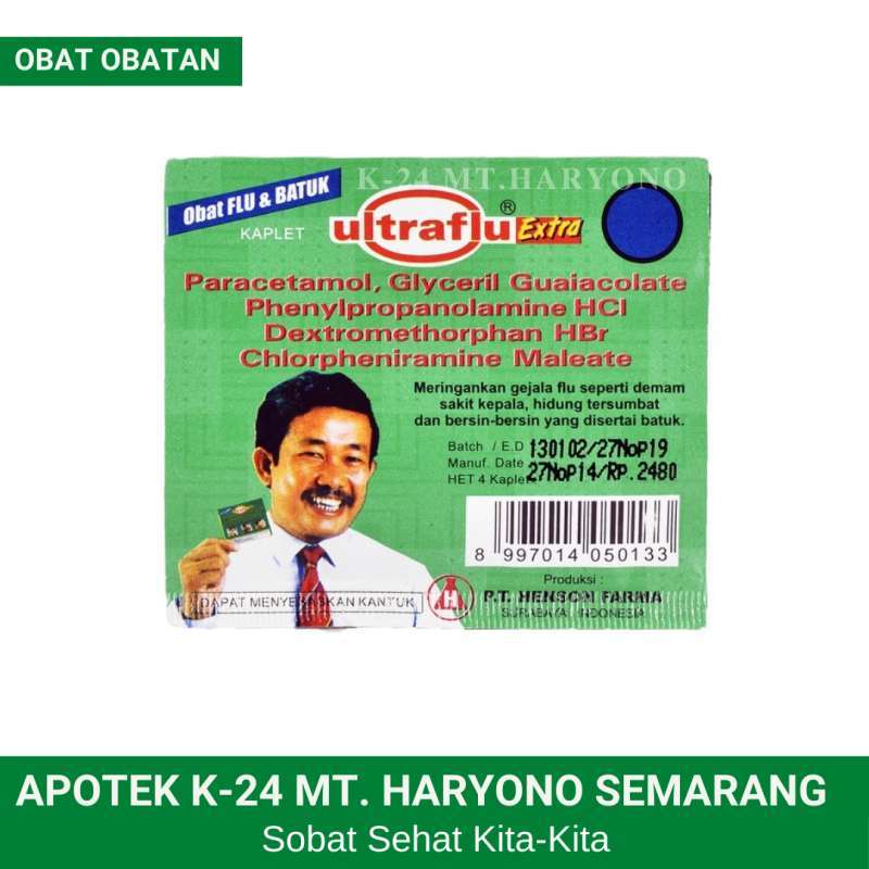 Jual Ultraflu Extra 4 Tablet / Obat Demam Batuk Flu Pilek Dewasa Ultra ...