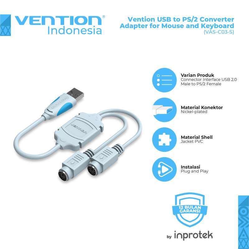 Jual Vention Usb To Ps/2 Converter Adapter For Mouse And Keyboard Di ...