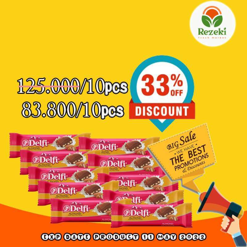 Jual Delfi Almond Coklat [55 gr x 10 pcs] di Seller Rezeki Fresh Market ...