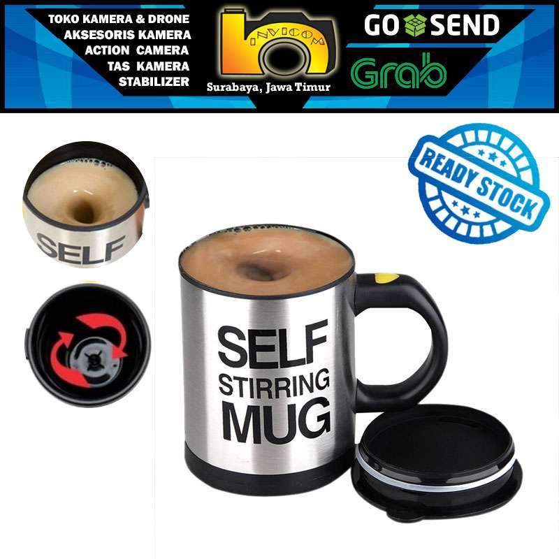 Jual Gelas Pengaduk Otomatis Self Stirring Mug Pembuat Kopi dan Teh di ...