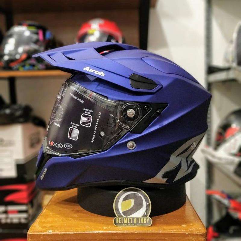Jual Helm Adventure Airoh Commander Matt Blue Double Visor SNI ECE di ...