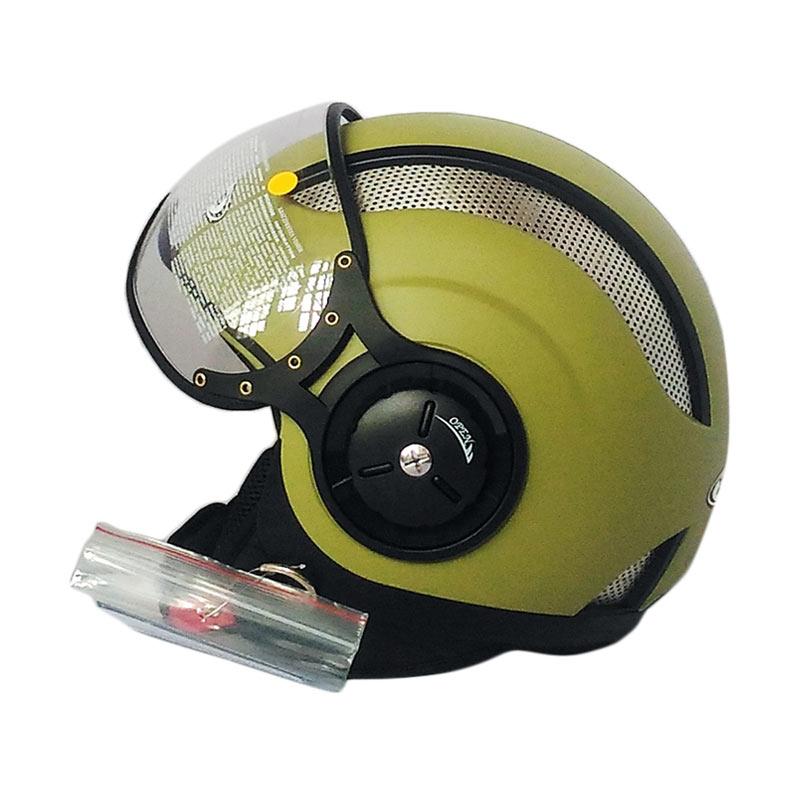 Jual Zeus Retro Zs-218 Helm Half Face - Matt Green Olive Xl Olive Green ...