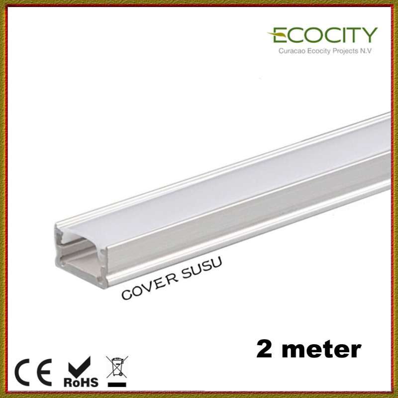 Jual Kap Lampu Led Strip Batangan Almunium Kotak Panjang 2 Meter Di