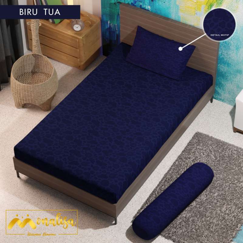 Promo Monalisa Sprei Polos Jacquard 90x200 Warna Biru Tua Diskon 50% di ...