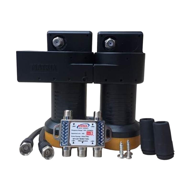 Jual Matrix 2in1 Twin LNB KU Band 2 Satelit 1 Receiver - 04 Black Brown ...