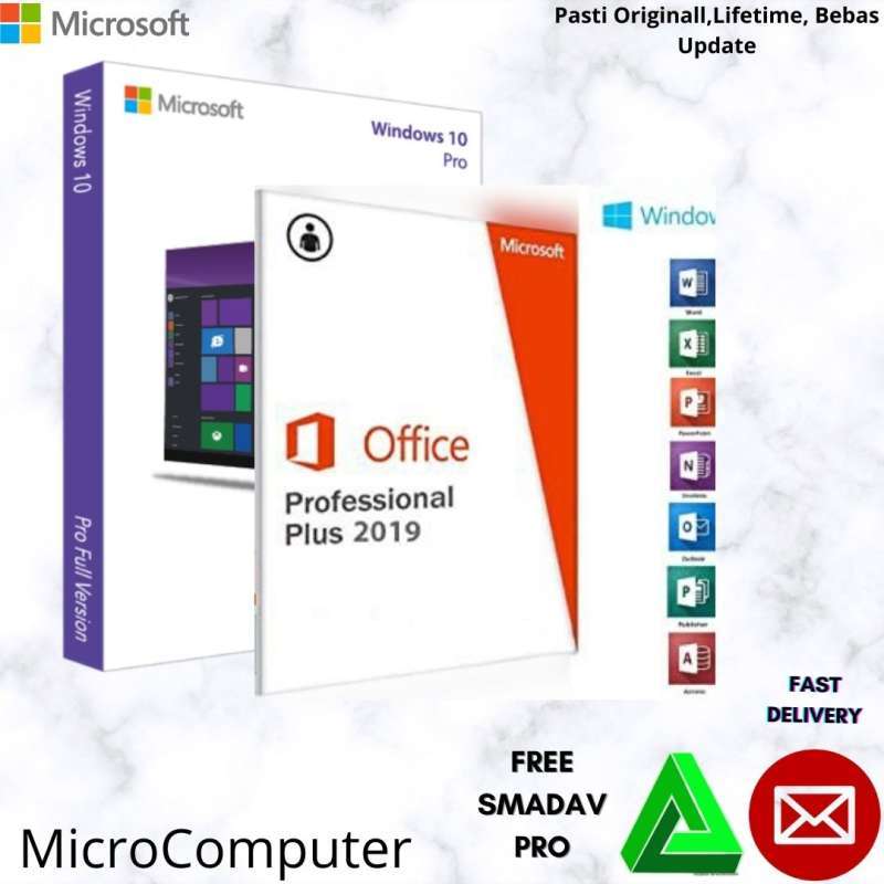 Jual Promo Windows 10 pro & M_Office 2019 proplus 32/64bit original ...
