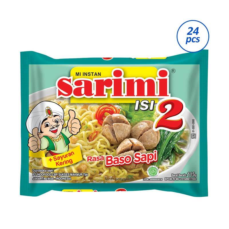 Promo Sarimi Rasa Baso Sapi Isi Dua Mie Instant [115 g/ 24 pcs/ Karton ...