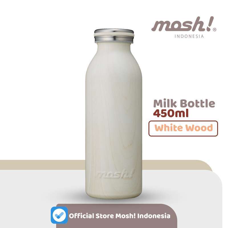 Jual Mosh Milk Bottle Tumbler Botol Minum Termos Stainless 450ml WHITE ...