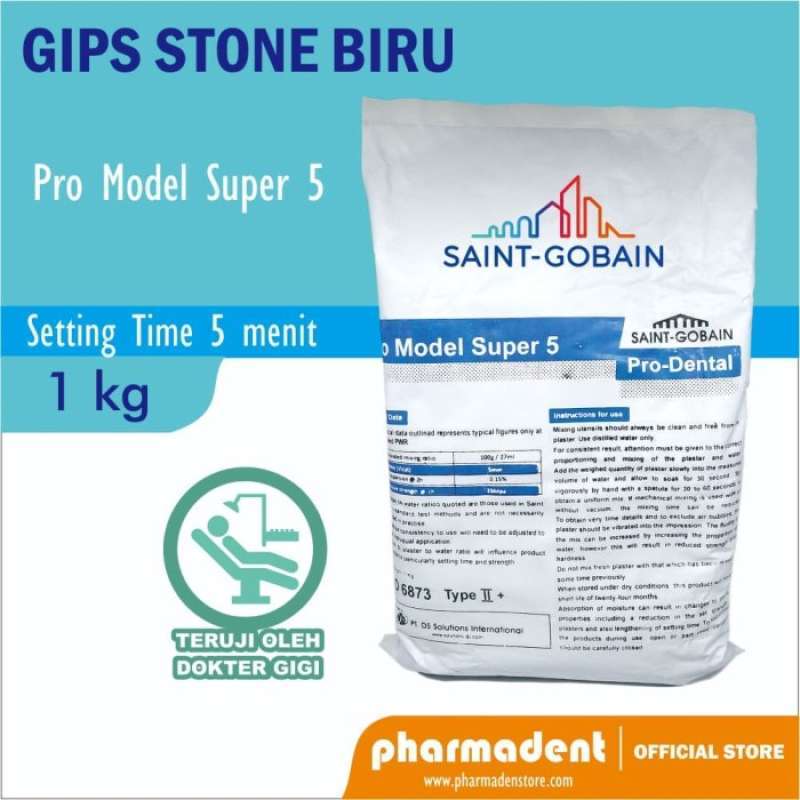Jual Gips Stone Biru Moldano Saint Gobain Usa Model Super 5 Tipe 2 Di ...