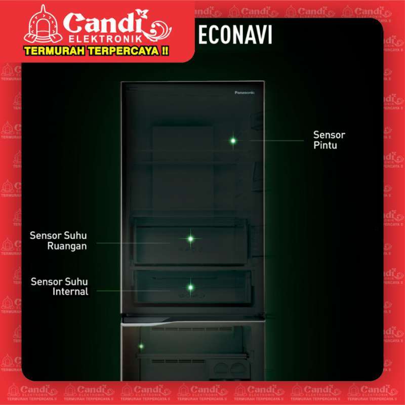 Promo KULKAS 2 PINTU FREEZER BAWAH PANASONIC NR-BV360GK1D INVERTER ...