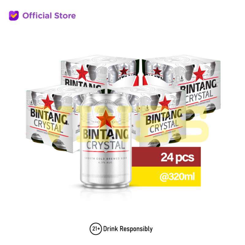 Promo Bintang Crystal Can 320mL x 24 pcs Diskon 27% di Seller VINES ...