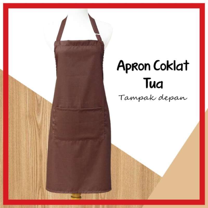 Jual Bisa COD Gratis Ongkir Apron/Celemek Polos - Coklat Tua di Seller ...