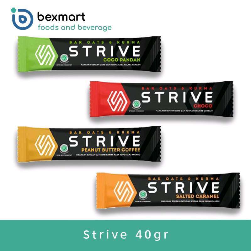 Jual STRIVE Energy Bar Fit Bar Oats Almond Snack bar Full bar / Bite ...