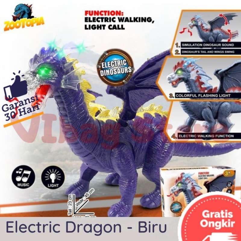 Jual Mainan Anak Naga BerKepala 2 Dinosaurus Hewan PurbaBinatang ...