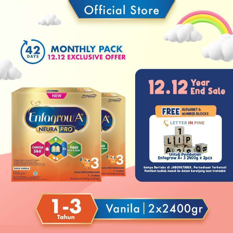 Jual Buy 2 Enfagrow A+ 3 Vanilla Susu Formula [2400 g] + Free Letter in ...