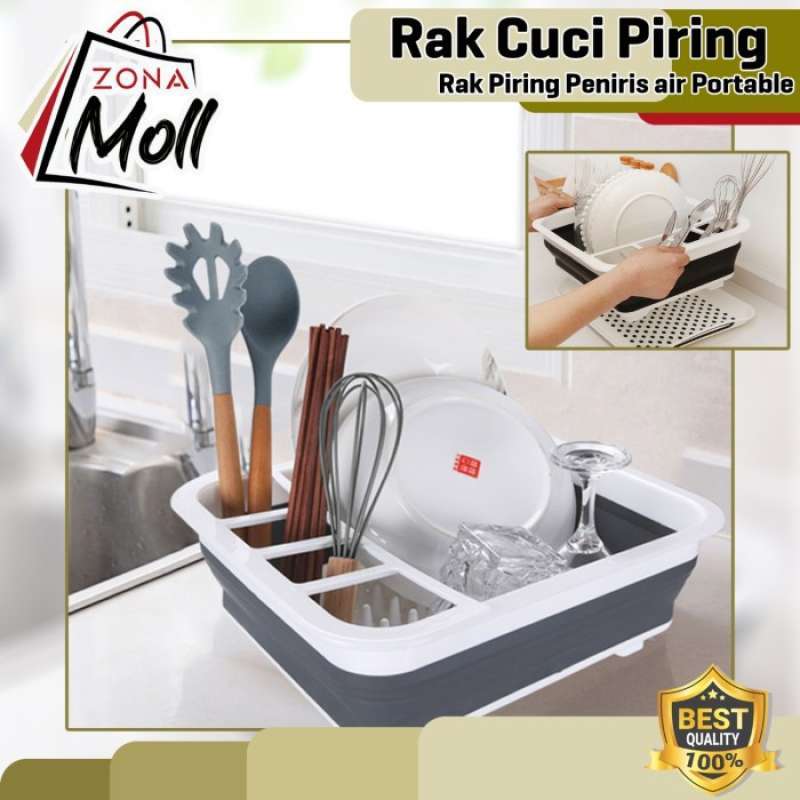 Promo BASKOM SARINGAN CUCI PIRING LIPAT GELAS MANGKOK FOLDABLE DISH ...