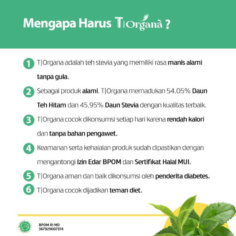 Jual Teh Stevia Untuk Diet & Diabetes - T|organa Isi 20 Tbag Di Seller ...