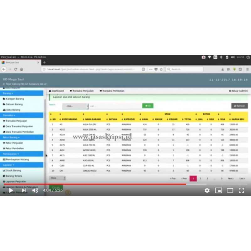 Jual Source Code Aplikasi Penjualan Kasir Menggunakan Php Dan Mysql Di Seller P-store Net ...