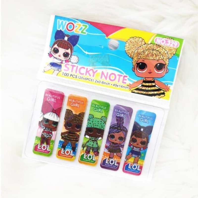 Promo Post It Plastik LOL Surprise /Pembatas Buku Karakter Girl Sticky ...