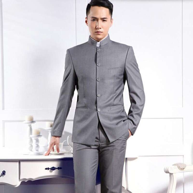 Jual Jas Pria Mandarin / Blazer Mandarin Kancing 5 - Abu S Di Seller Cv ...